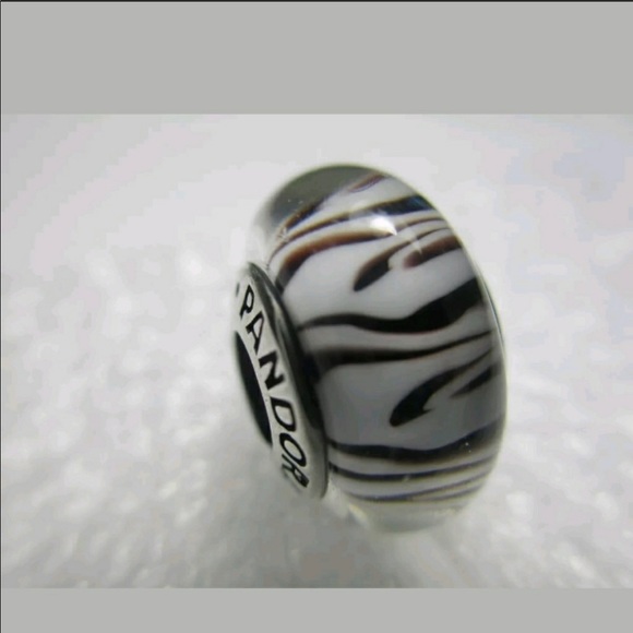 Pandora | Jewelry | Pandora Retired Zebra Print Murano Glass Bead ...